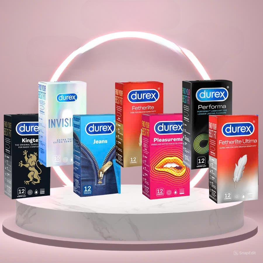 Bao cao su Durex hộp đủ loại (Durex Performa, Fertherlite, Pleasuremax ...