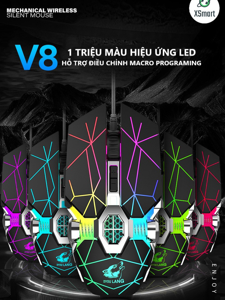 [SS originality] Chuột gaming máy tính có LED đổi màu V8 SUPER GAMER ...