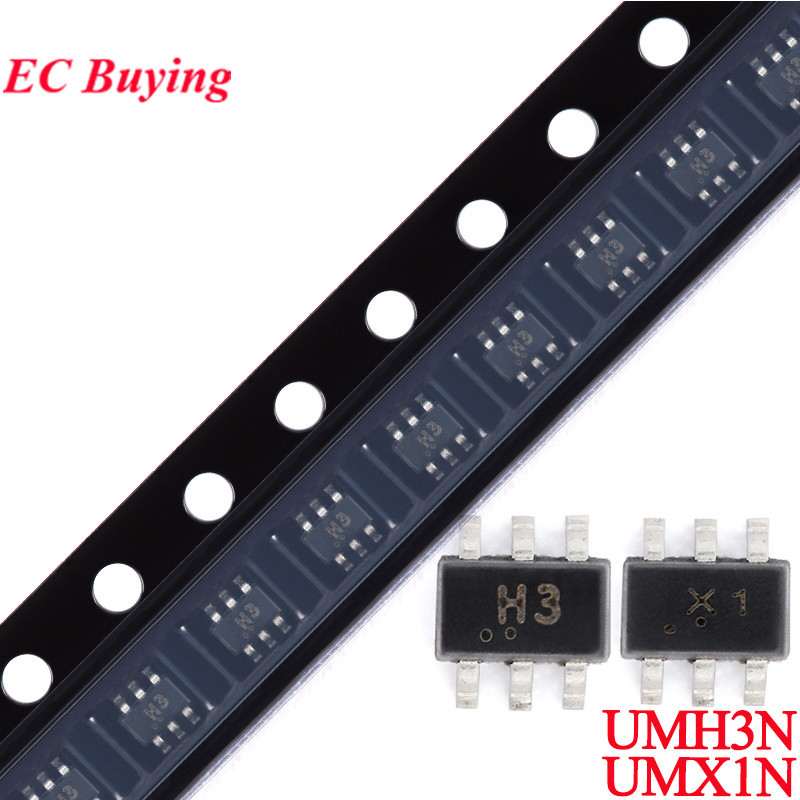 50 Cái / UMH3N H3 UMX1N X1 SOT-363 50V 100mA 150mA Dual NPN Digital ...