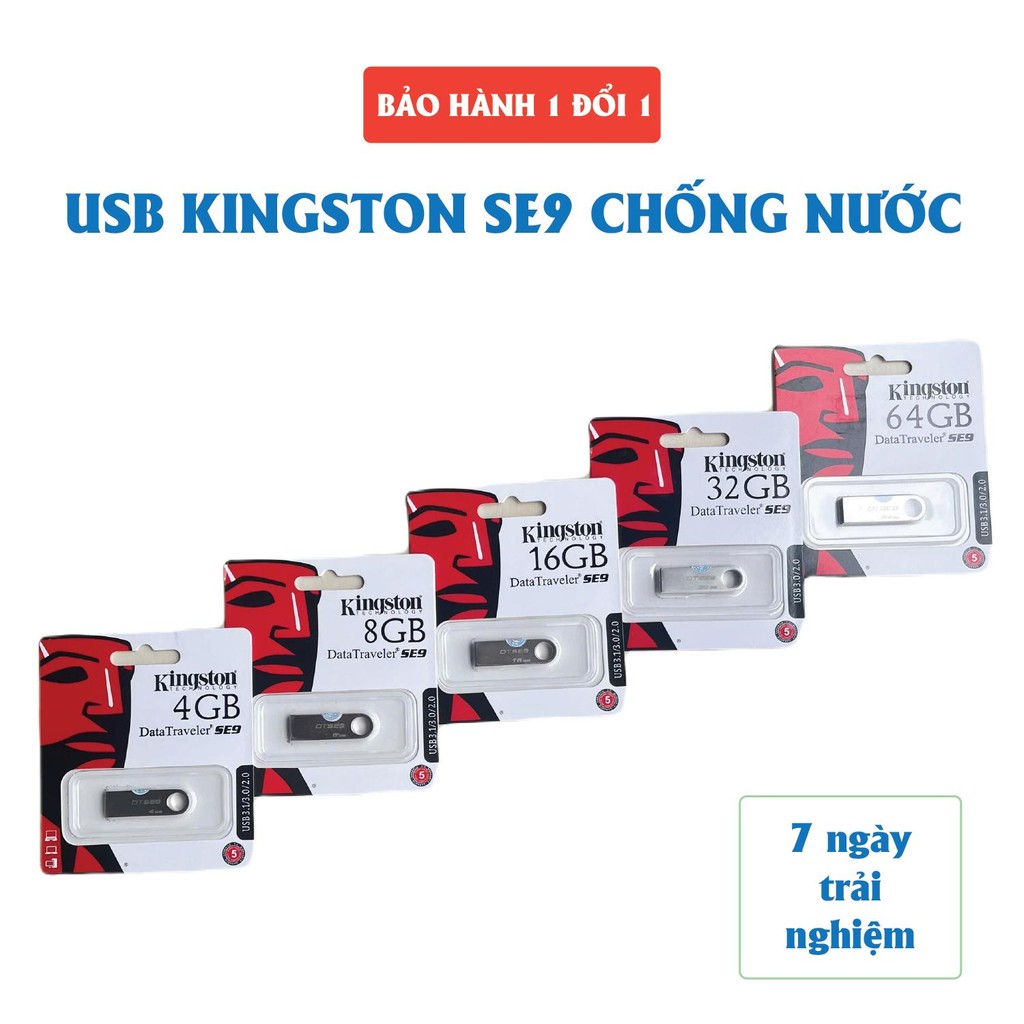 USB Kingston SE9 128Gb/64Gb/32Gb/16Gb/8Gb/4Gb – Vỏ kim loại (Bạc ...