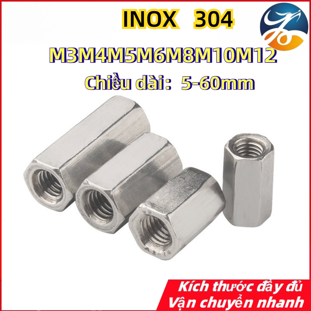 [Ly1-vn-y] Ống nối ty ren lục giác inox 304 - Nối ren，Đai ốc nối M3-M12 ...
