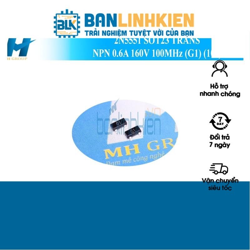 2N5551 SOT23 TRANS NPN 0.6A 160V 100MHz (G1) (10c) | Shopee Việt Nam
