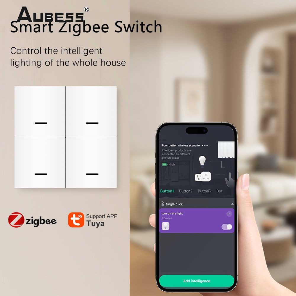 Công tắc thông minh Tuya Zigbee 4 băng tần 12 công tắc cảnh Bộ điều khiển nút nhấn Tự động hóa ...
