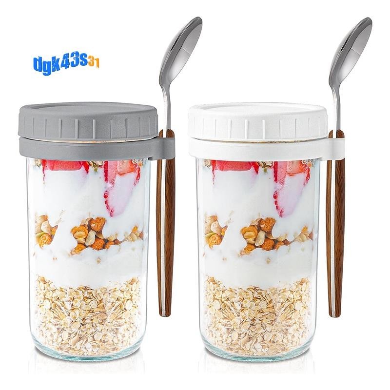 Hộp đựng yến mạch qua đêm có nắp và thìa: 24 lọ Oz Mason cho yến mạch ...