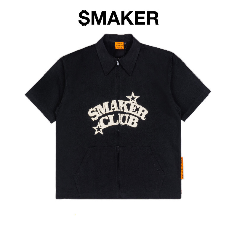 [SMAKER] Sơ mi vải kaki màu đen - RAW SMAKER KHAKI BOXY SHIRT IN BLACK ...