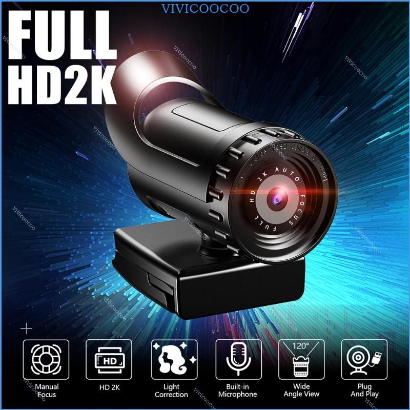 Vivi Business Webcam Góc nhìn rộng với Mic tích hợp 2K 4K Ổ đĩa lấy nét ...