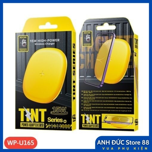 Sạc không dây chính hãng WEKOME WP-U166 thiết kế màu vàng bắt mắt Hỗ Trợ Sạc Nhanh 15W BH 12 ...