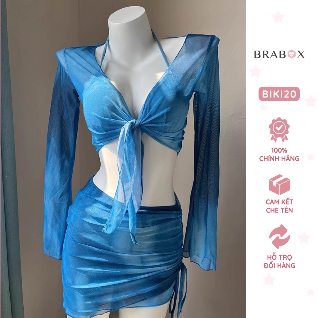 [SẴN] Bikini kèm áo chống nắng The Blue Ocean (set 4 chi tiết) BRABOX BIKI20 | Shopee Việt Nam