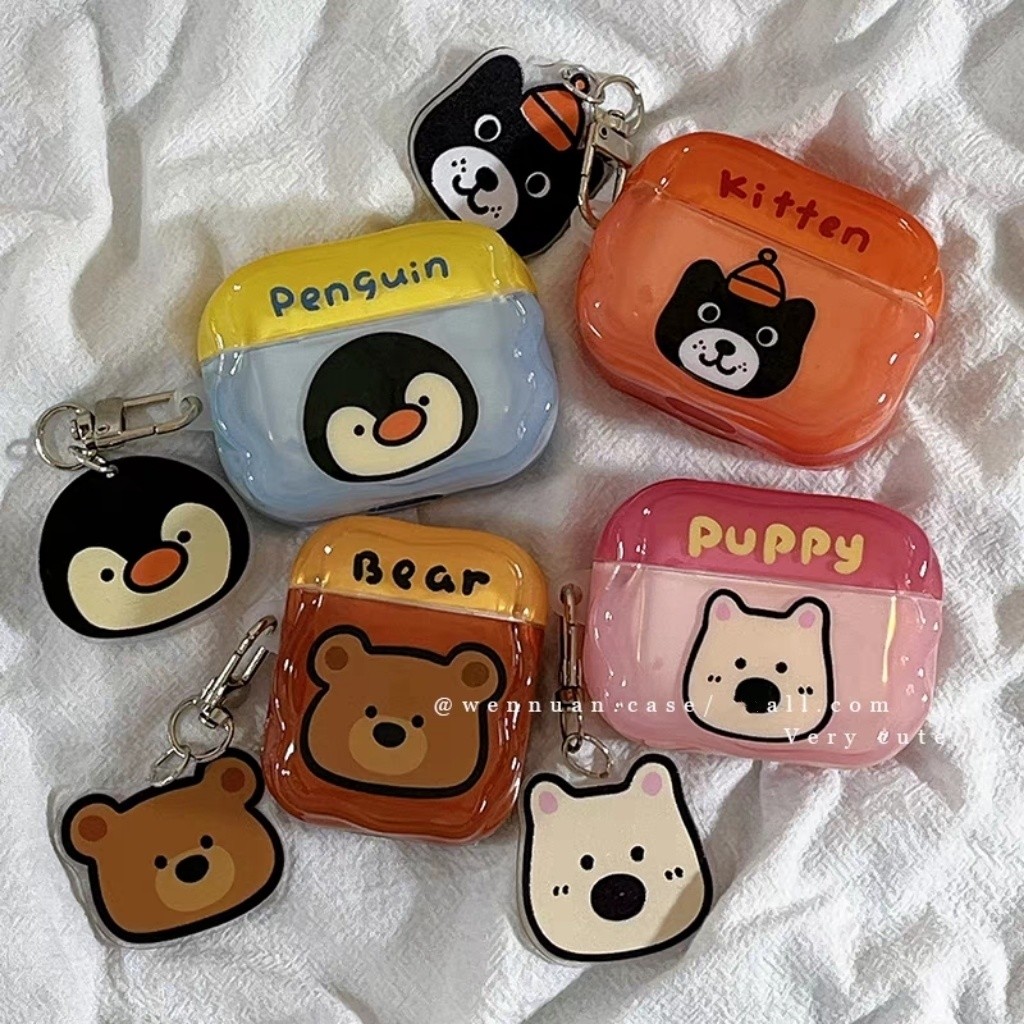 Cute Cartoon Small Animal Couple Case for AirPods 4 3 Generation ...