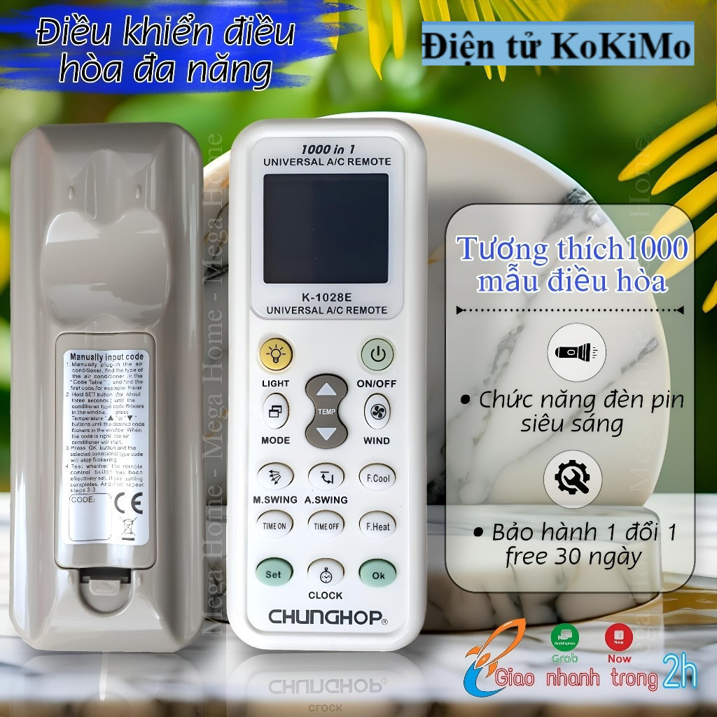 Điều khiển điều hòa đa năng CHUNGHOP K-1028E, Remote máy lạnh đa năng ...