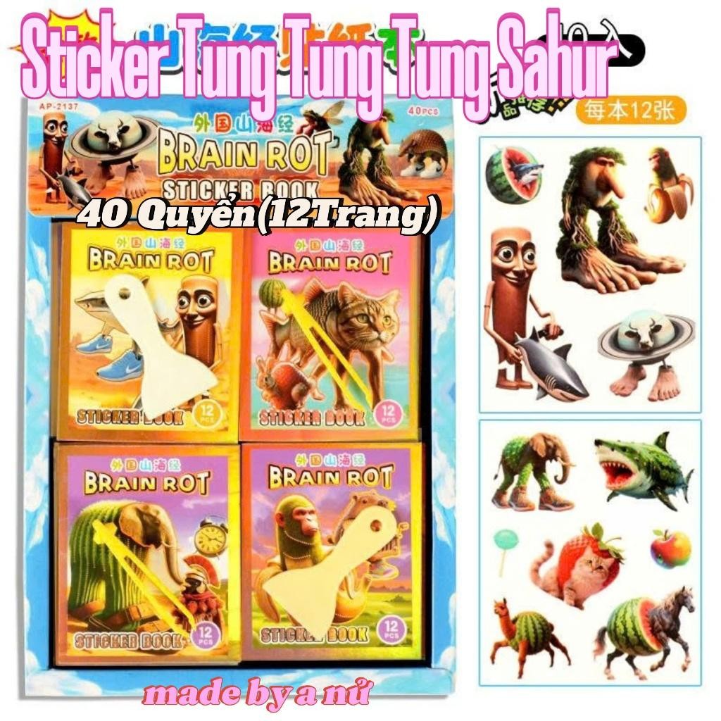 Hộp 480 Miếng Dán Sticker Tung Tung Tung Sahur Hottrend Đồ Chơi Cắt Dán ...