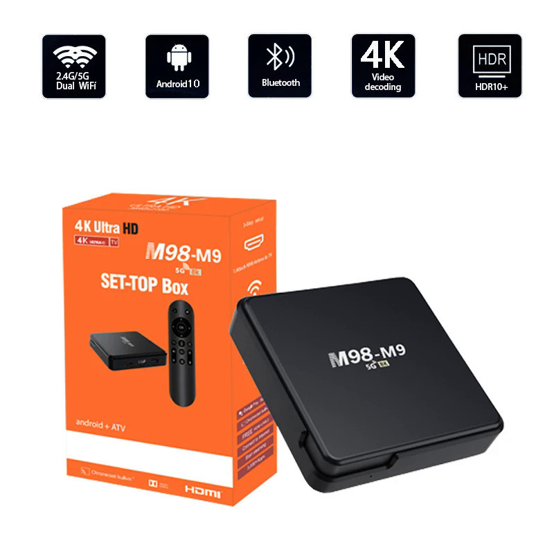 M98-M9 ATV Android TV Box Allwinner H313 Quad-core 4G 5G Dual Wifi BT ...