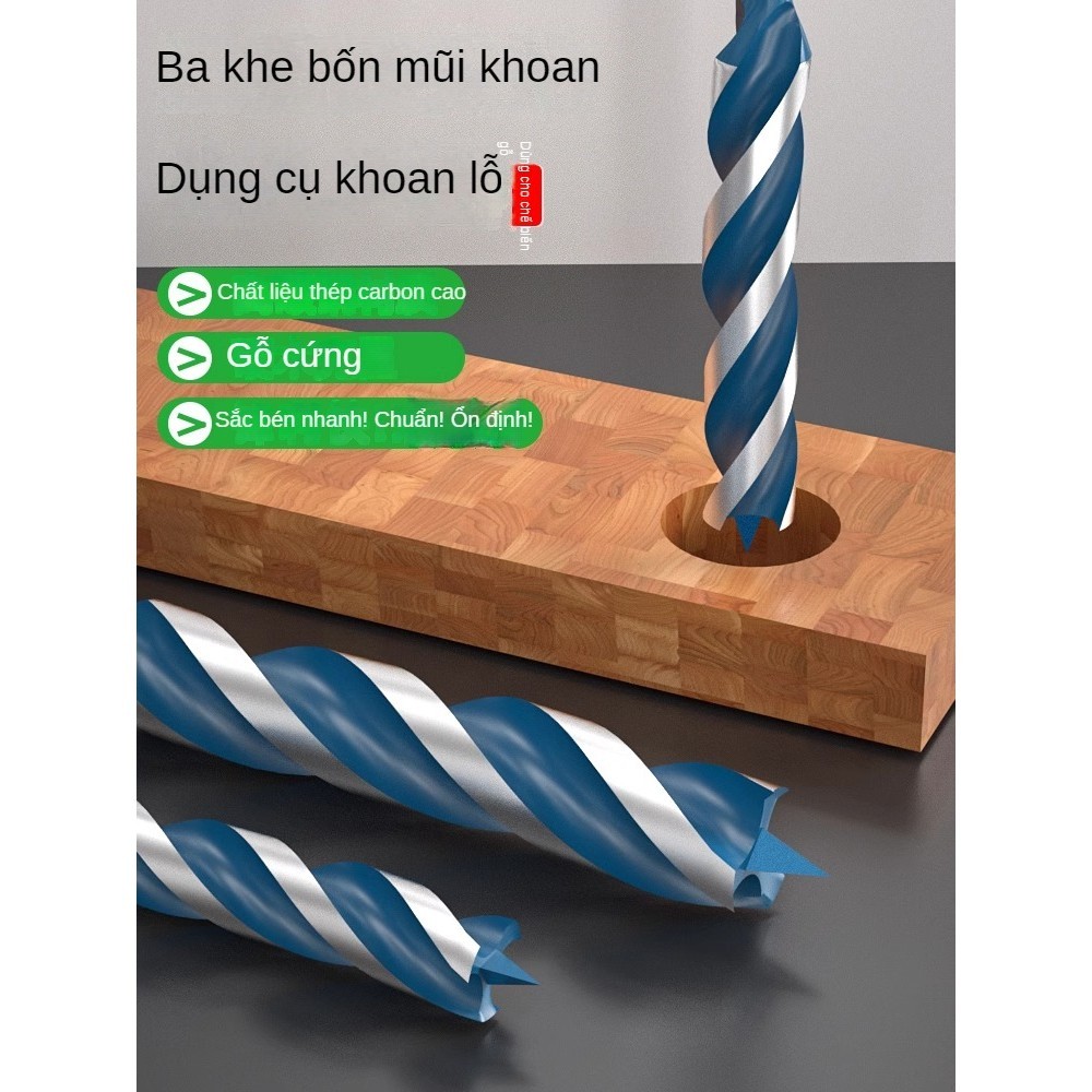 Chế biến gỗ Chi nhánh nhanh Máy khoan gỗ bốn cánh Gỗ lục giác Shank Máy khoan xoắn Máy khoan ...