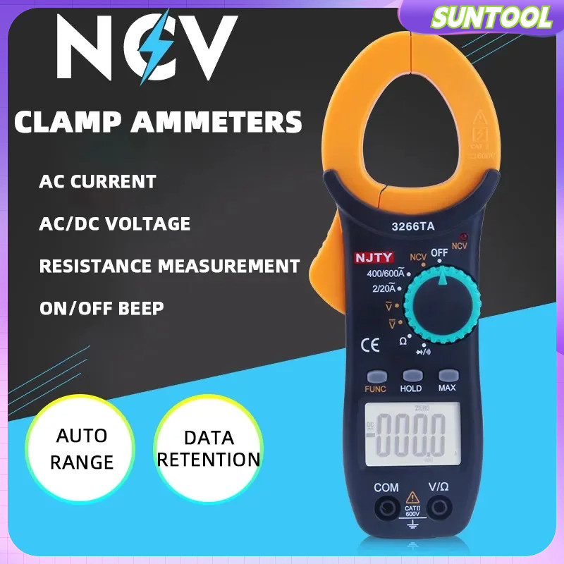 SUNTOOL Ampe kìm Đồng hồ kẹp dòng vạn năng NJTY 3266TA, tần số,điện trở ...
