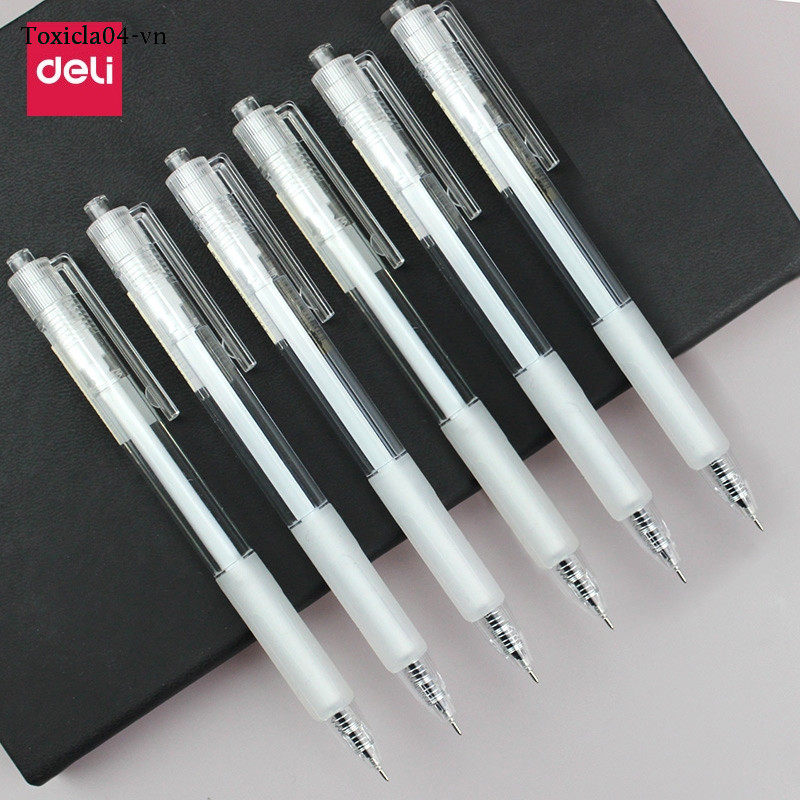 Bút gel bút mực bấm văn phòng Deli 0.35mm 0.38mm Mực Đen Ký Bút Sinh ...