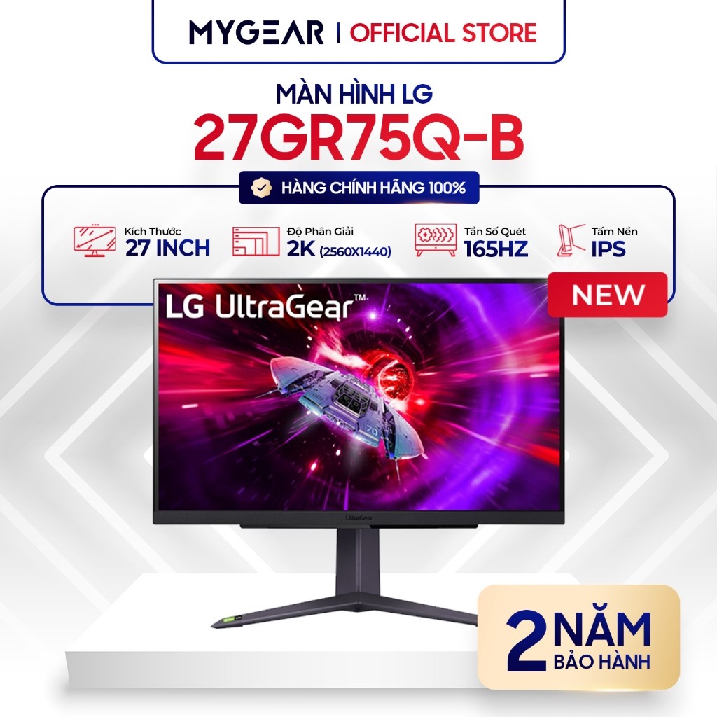 Màn hình LG Gaming UltraGear™ 27GR75Q-B.ATV QHD IPS 165Hz 1ms (HDMI, DP) Chính hãng - Bảo hành ...