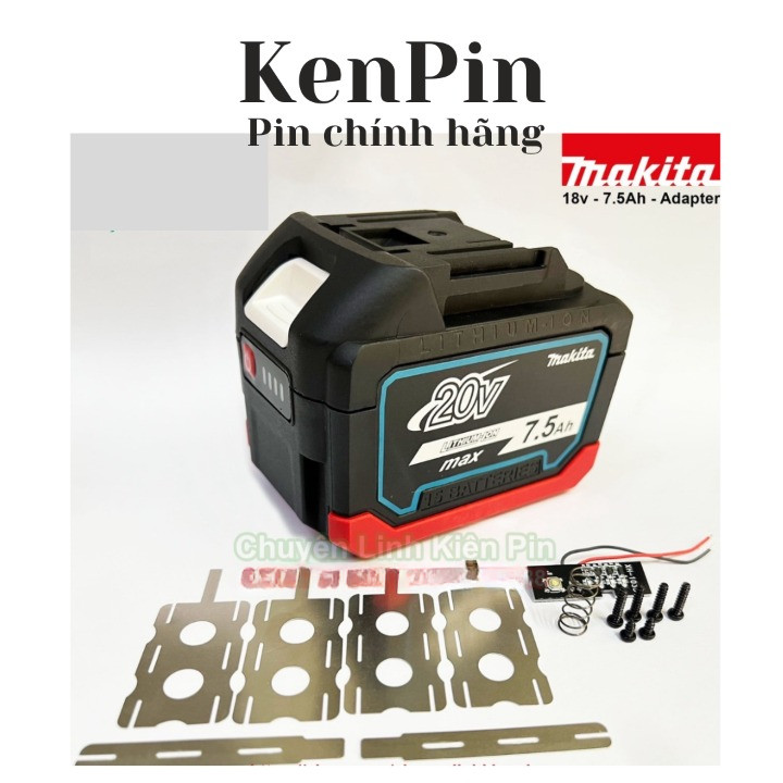 Vỏ pin Makita 5s 3P đóng 15 cell 18650, chống sốc có led bao pin, kẽm ...