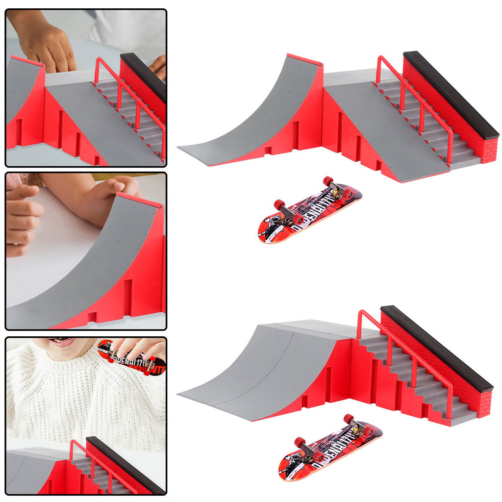 Trẻ Em Kết Hợp Bộ Đồ Chơi Hợp Kim Đứng Đạo Cụ Mini Fingerboard Ngón Tay Skate Park Ramp Kit Tech ...