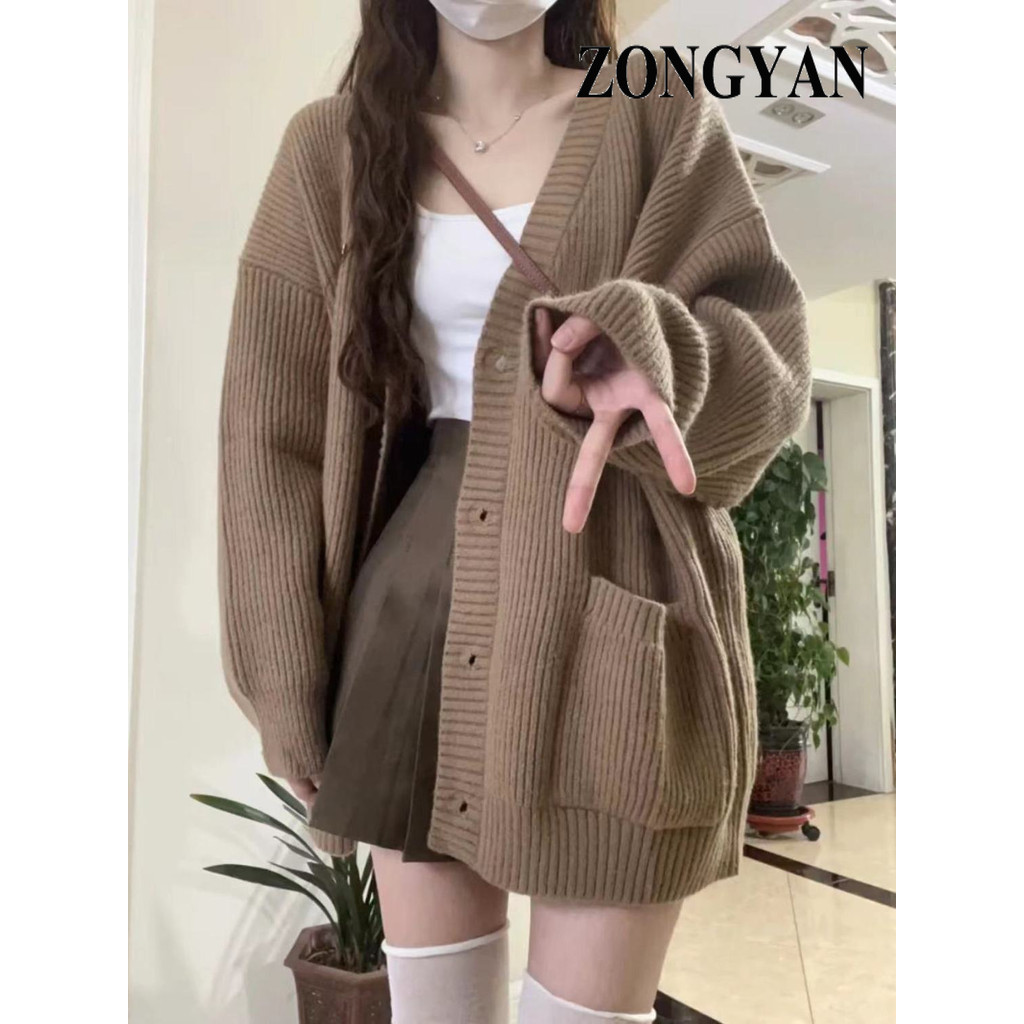 ZONGYAN áo len cardigan áo khoác cardigan Thời trang xu hướng Minimalist WMJ2480IT6 35Z240828 ...