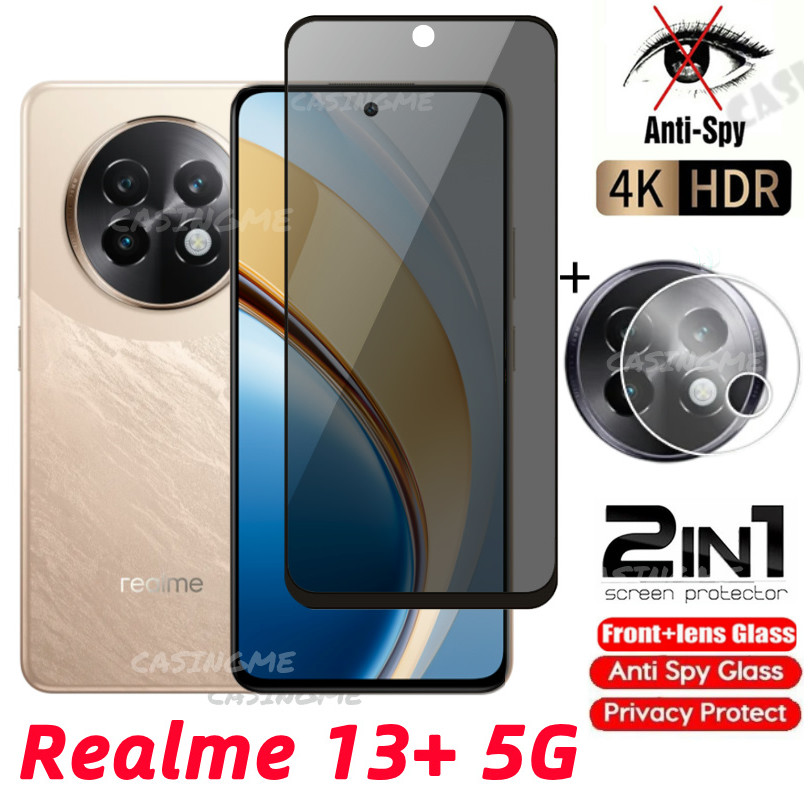 Realme 13 + 5G 2024 Kính cường lực riêng tư Chống gián điệp Full Cover ...