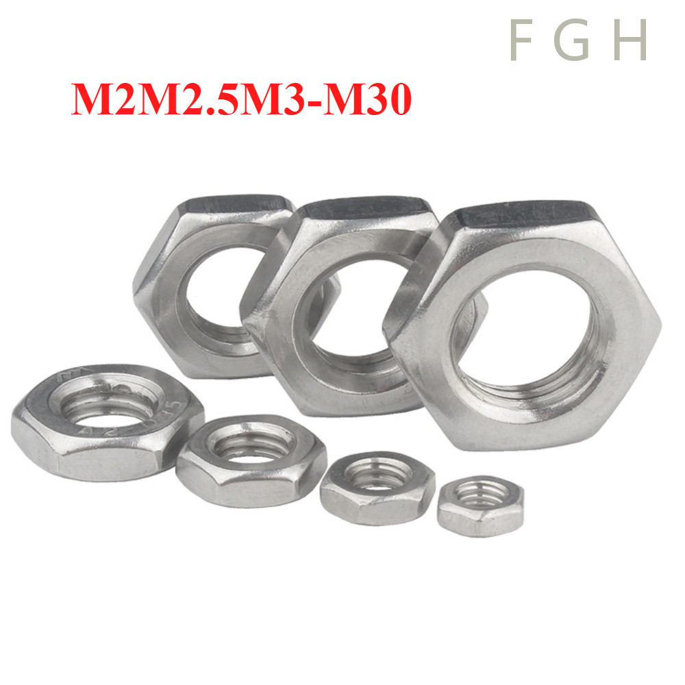 [Fghlm-1-y]Đai ốc siêu mỏng ，Tán Dẹp, Tán Ecu inox 304 Dùng Cho Bulong Loại Tốt M2M2.5M3-M30 ...