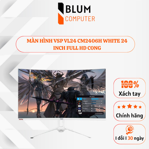 Màn hình cong 24 inch VSP CM2406H VL24 Trắng (FHD, VA, 75Hz, 5Ms) - new ...