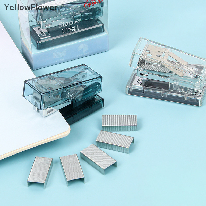 Yellowflower Trong Suốt Mini Stapler Bộ Văn Phòng Đơn Giản Stapler Sinh ...
