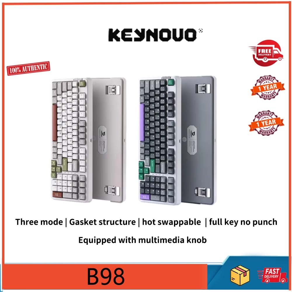 Bàn phím cơ tùy chỉnh ba chế độ KEYNUO B98, phích cắm nóng, cấu trúc ...