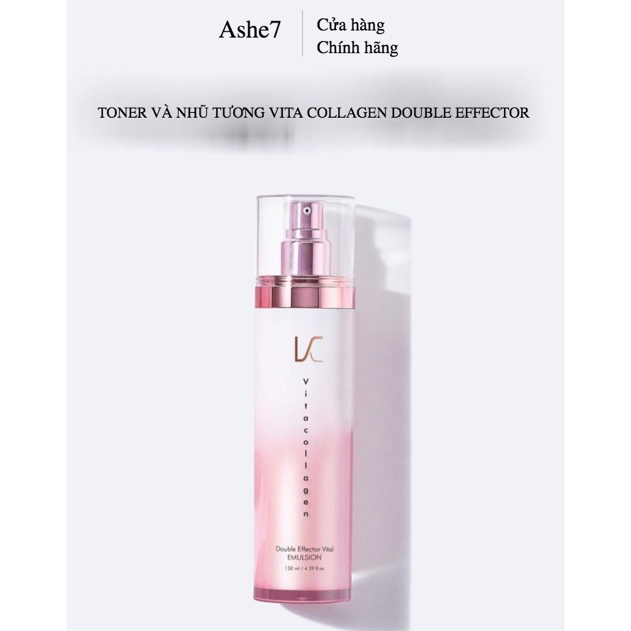 Toner và nhũ tương Vita Collagen Double Effector Ashe7 | Shopee Việt Nam