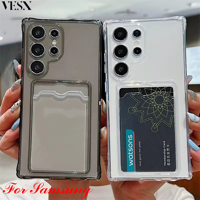 Ốp Lưng Dẻo Trong Suốt Chống Sốc Kèm Ví Bảo Vệ Camera Cho Samsung ss Galaxy S24 S24+ S23 S23 ...