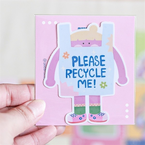Sticker Die-cut - Please recycle me - Designed by Qee Art Studio ...