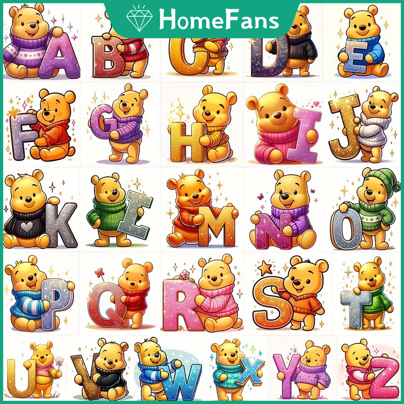 [Hf] Winnie the Pooh 26 Chữ Cái Hình Ảnh 5D DIY Bộ Tranh Gắn Đá Vũ Trụ ...