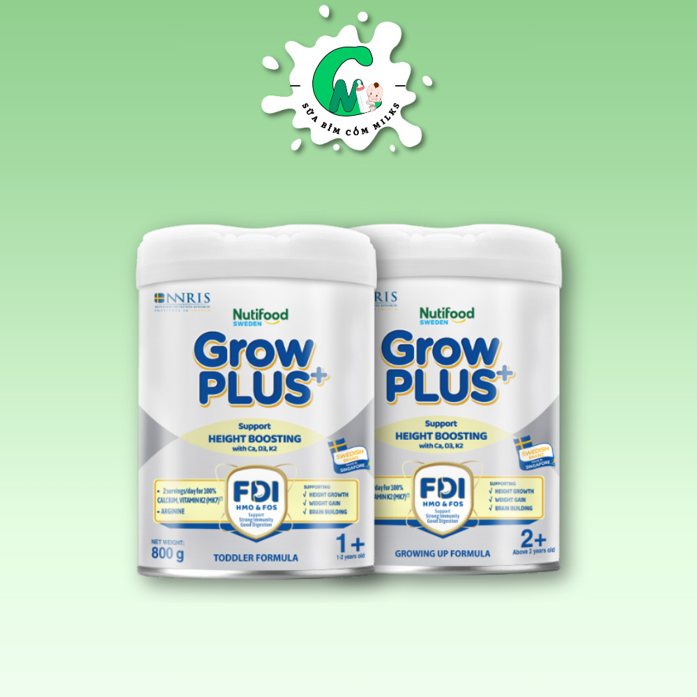 Sữa Bột Nutifood Sweden GrowPLUS+ bạc (Cao lớn vượt trội (Bạc) 800g - Cốm Milks | Shopee Việt Nam
