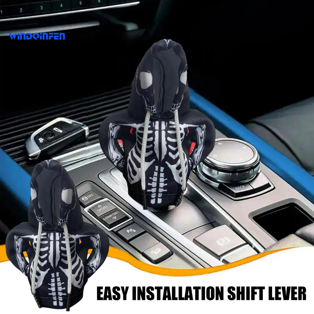 [Wqf] Halloween Skeleton Gear Shift Cover Phụ kiện ô tô Bộ xương đa ...