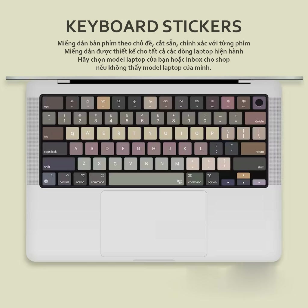Miếng Dán Trang Trí Bàn Phím Laptop Macbook 18 - Bản Nhiều Màu Đơn Giản ...