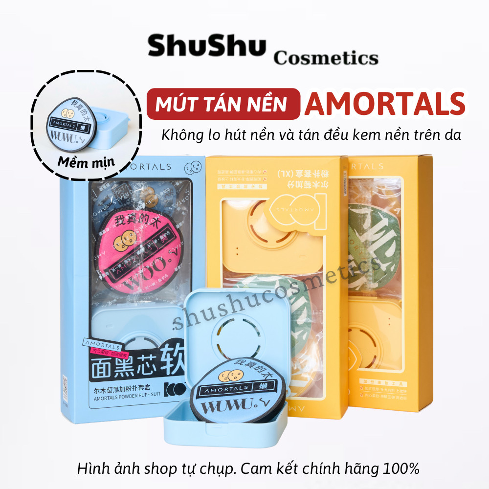 Mút Tán Kem Nền AMORTALS Big Size Bộ Mút Trang Điểm XL Kèm Hộp Đựng Mút ...