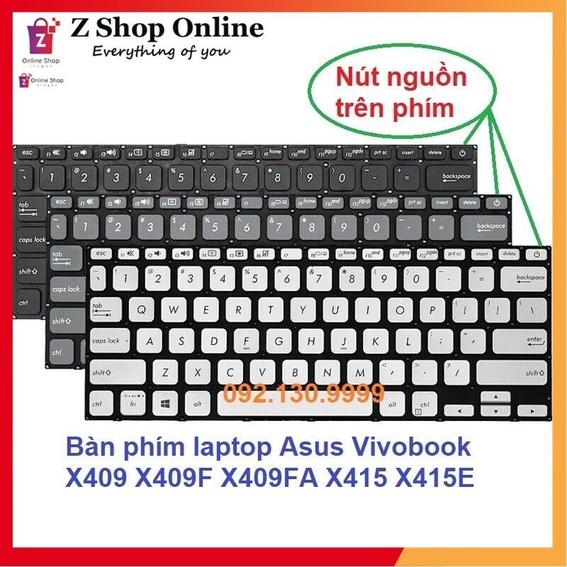 Bàn Phím Keyboard Laptop Asus Vivobook X409 X409F X409FA X415 X415E ...