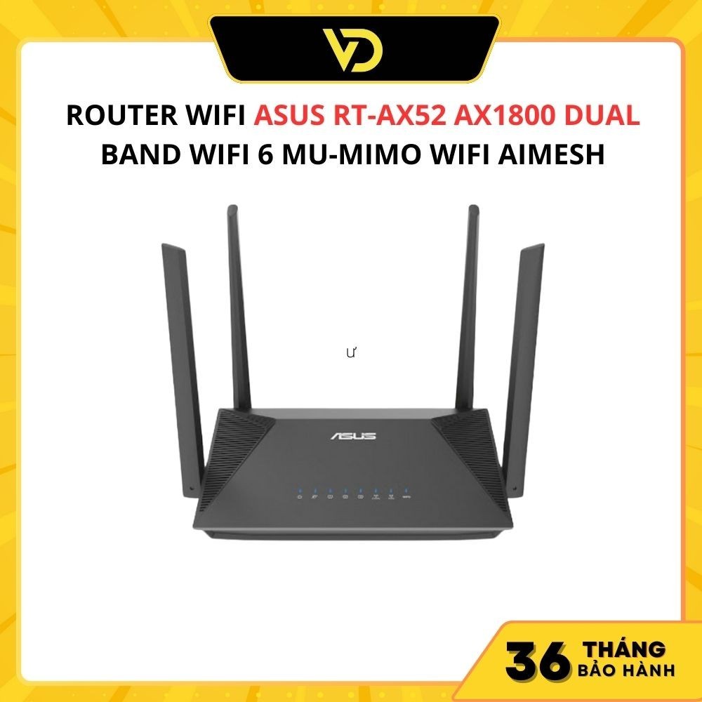ROUTER WIFI ASUS RT-AX52 AX1800 DUAL BAND WIFI 6 MU-MIMO WIFI AIMESH ...