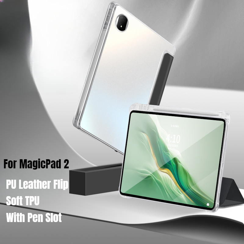 Ốp Da Pu Cho Honor MagicPad 2 2024 Vỏ Silicon Mềm Trong Suốt Cho Honor Magic Pad 2 12.3 ...