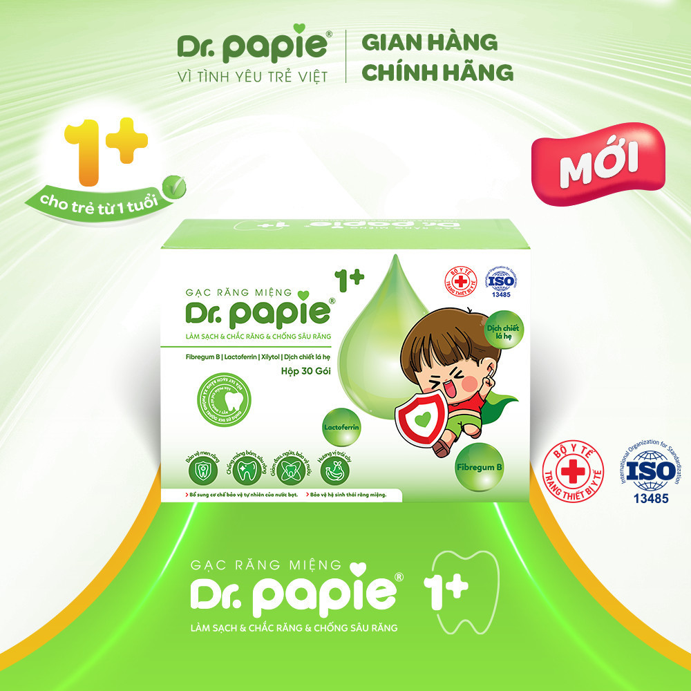 [NEW] Gạc Rơ Lưỡi DR.PAPIE 1+ Làm Sạch Răng Lưỡi Nướu, Phòng Chống Sâu ...