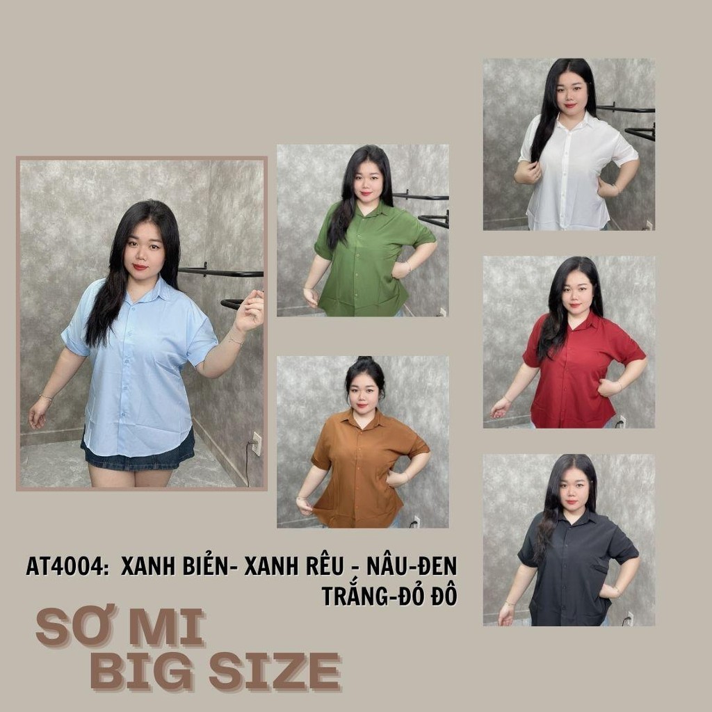 Áo sơ mi lụa AT4004 dành cho nữ, size lớn 55-90kg - Women, Top | Shopee ...
