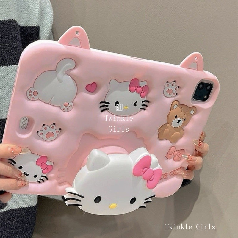 Hello Kitty Pink Tablet Case Cute Aesthetic Soft Cover For Ipad 10.2 ...