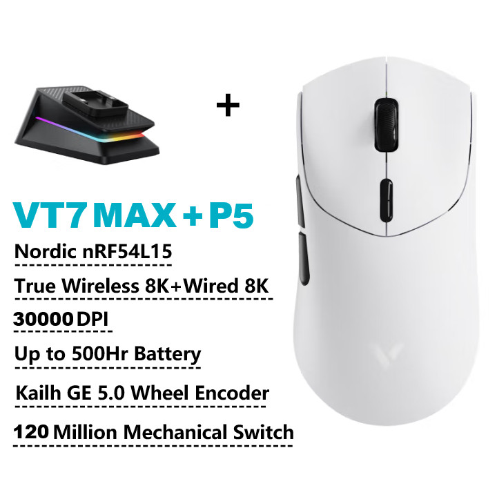 Rapoo VT7 MAX Wireless Esports Gaming Mouse True 8K PAW3950 Ultimate ...