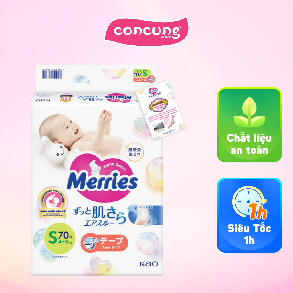 Tã dán Merries (S, 4-8kg, 70 miếng) | Shopee Việt Nam