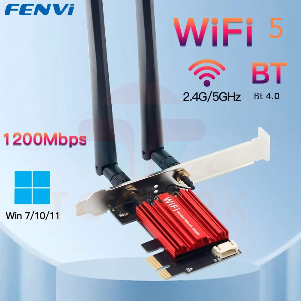 Card mang Card wifi Bluetooth Fenvi Wifi 5 Pci-e Không Dây Ac1200 Băng ...