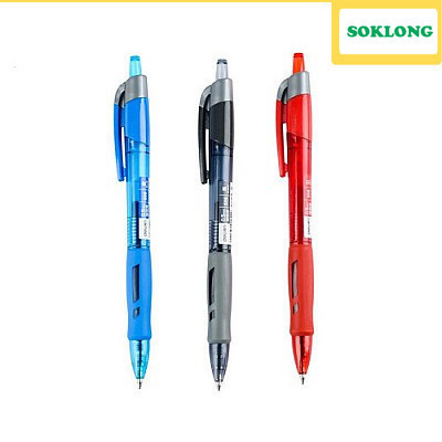 Bút gel bấm Deli mực đen thân trong đệm tay cao su độc đáo S08/S128/S09 ...