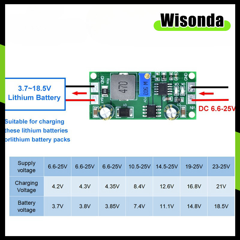 Dd28crta 1A 3.7-18.5V Bảng Sạc Cho Pin Lithium Hoặc Bộ Pin Lithium Mô ...