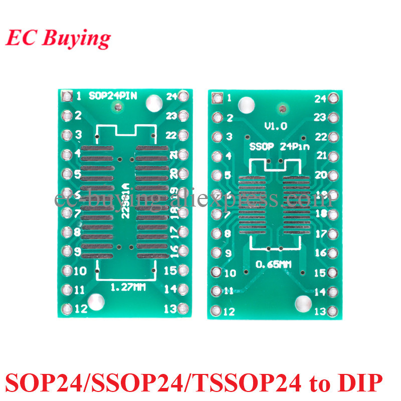 20 Cái / 2 Chiếc SOP24 / SSOP24 / TSSOP24 Sang DIP 24 DIP24 Chuyển Ban Adapter 0.65mm 1.27mm 2 ...
