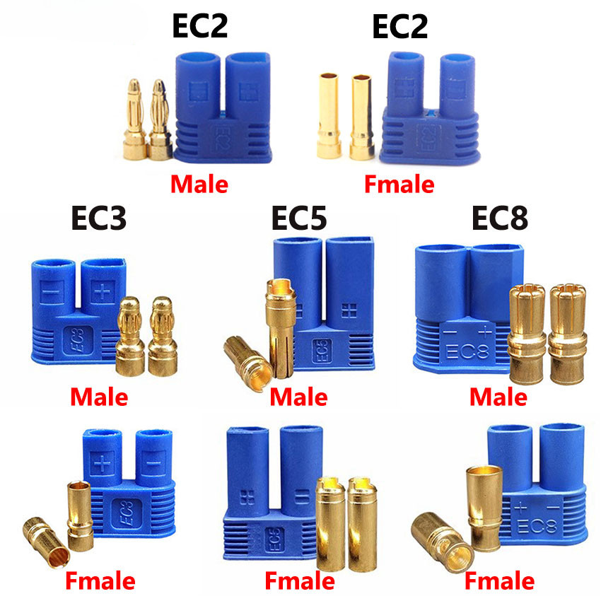 Bộ 5 / 2 Đầu Nối Pin EC2 EC5 EC3 EC8 Chuối Cắm Pin Động Cơ Nam Nữ Cao Dòng Điện Cắm Kết Nối Cho ...