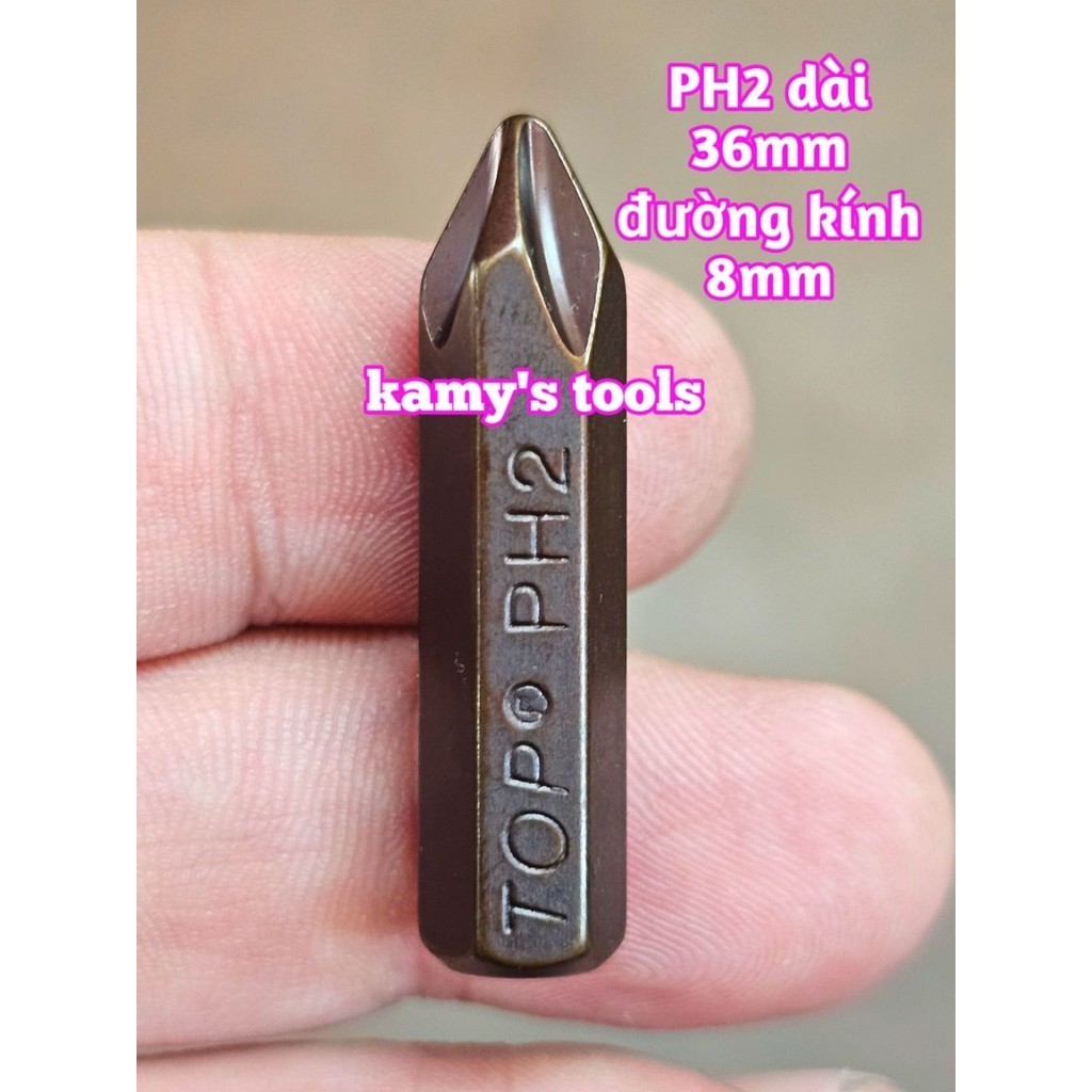 Mũi vít đóng bake 4 cạnh PH2 8mm 5/16 inch dài 36mm TOP model TBD-8362B | Shopee Việt Nam